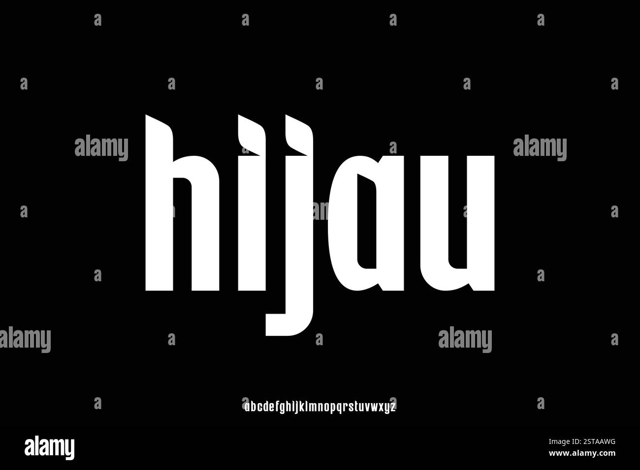 Bold unique modern sans serif alphabet display font vector illustration ...