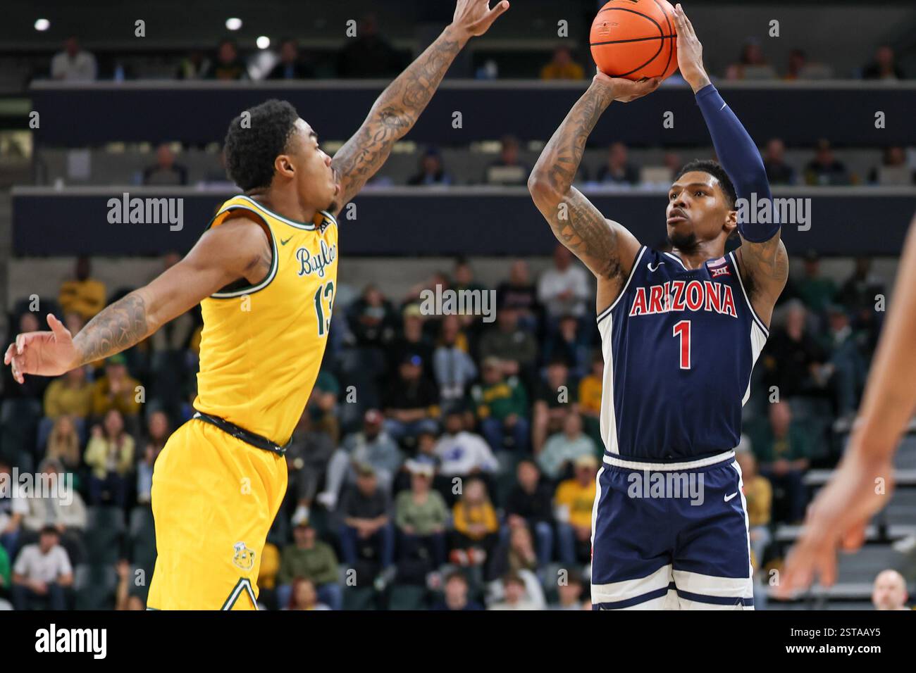 WACO, TX - FEBRUARY 17: Arizona Wildcats guard Caleb Love (1) takes a ...