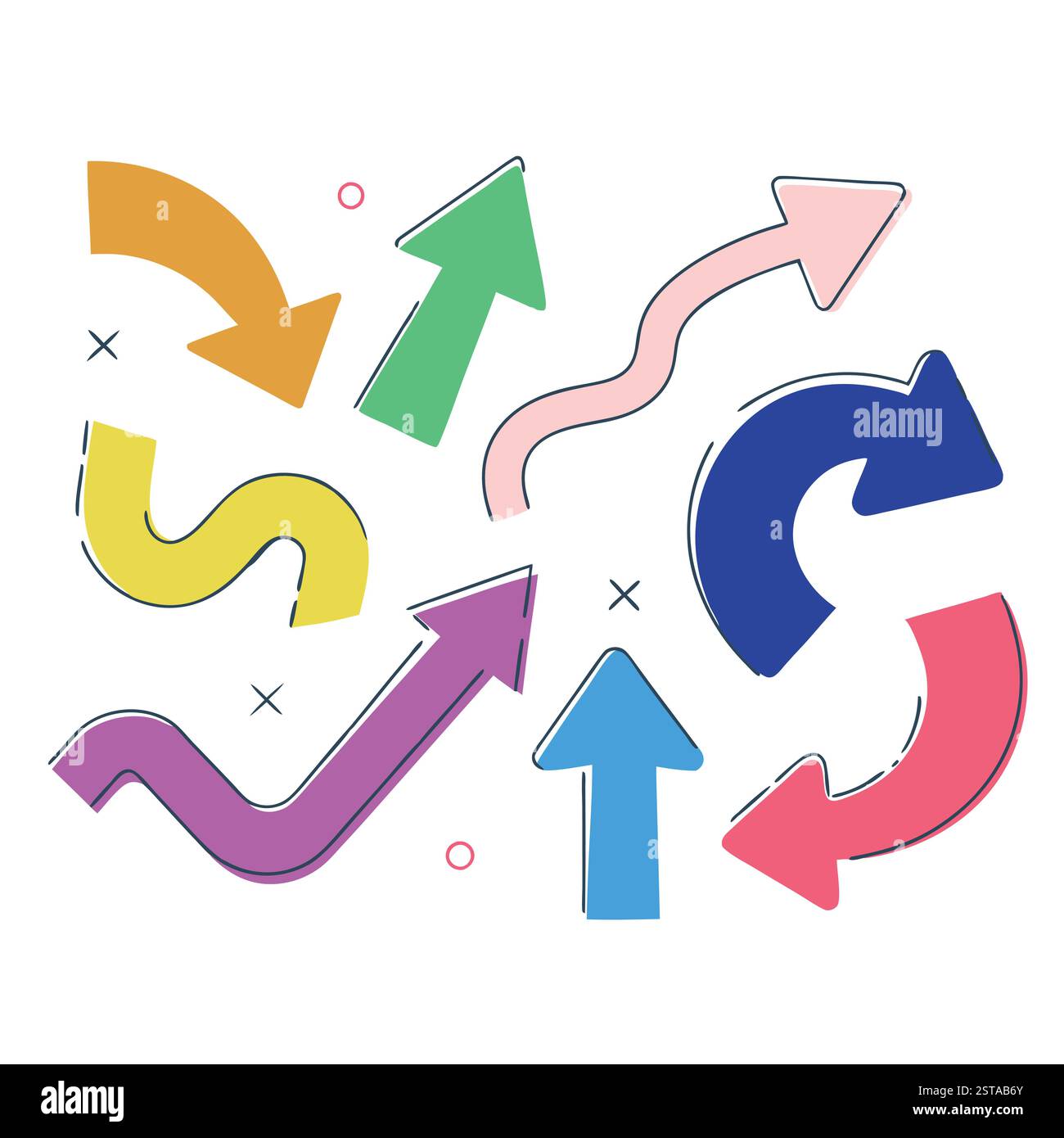 Colorful Arrows in Various Directions Stock Vector Image & Art - Alamy