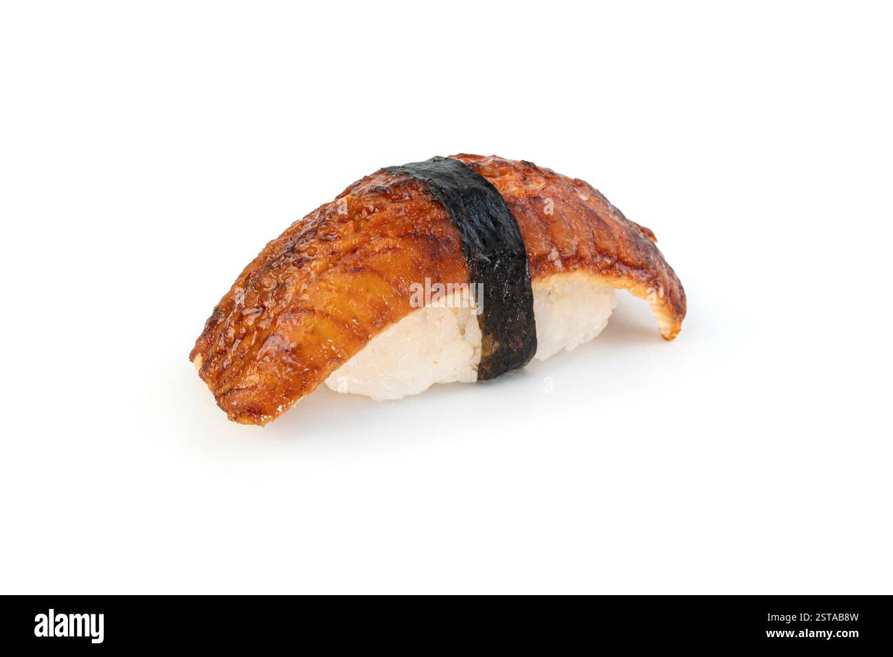 Sushi nigiri with eel Unagi isolated on white background. Japanese traditional cuisine Stock ...