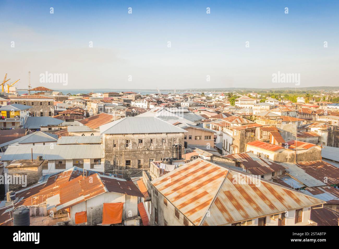 Old town of Stone Town, Zanzibar landmark. Panoramic cityscape of Stone ...