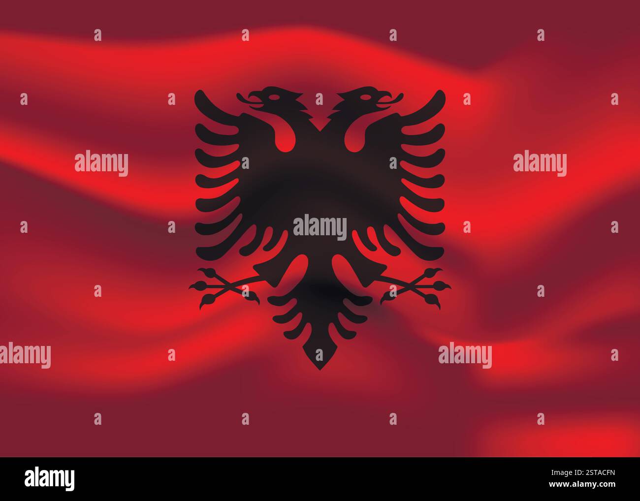 Flag of Albania. Albanian national symbol in official colors. Template ...