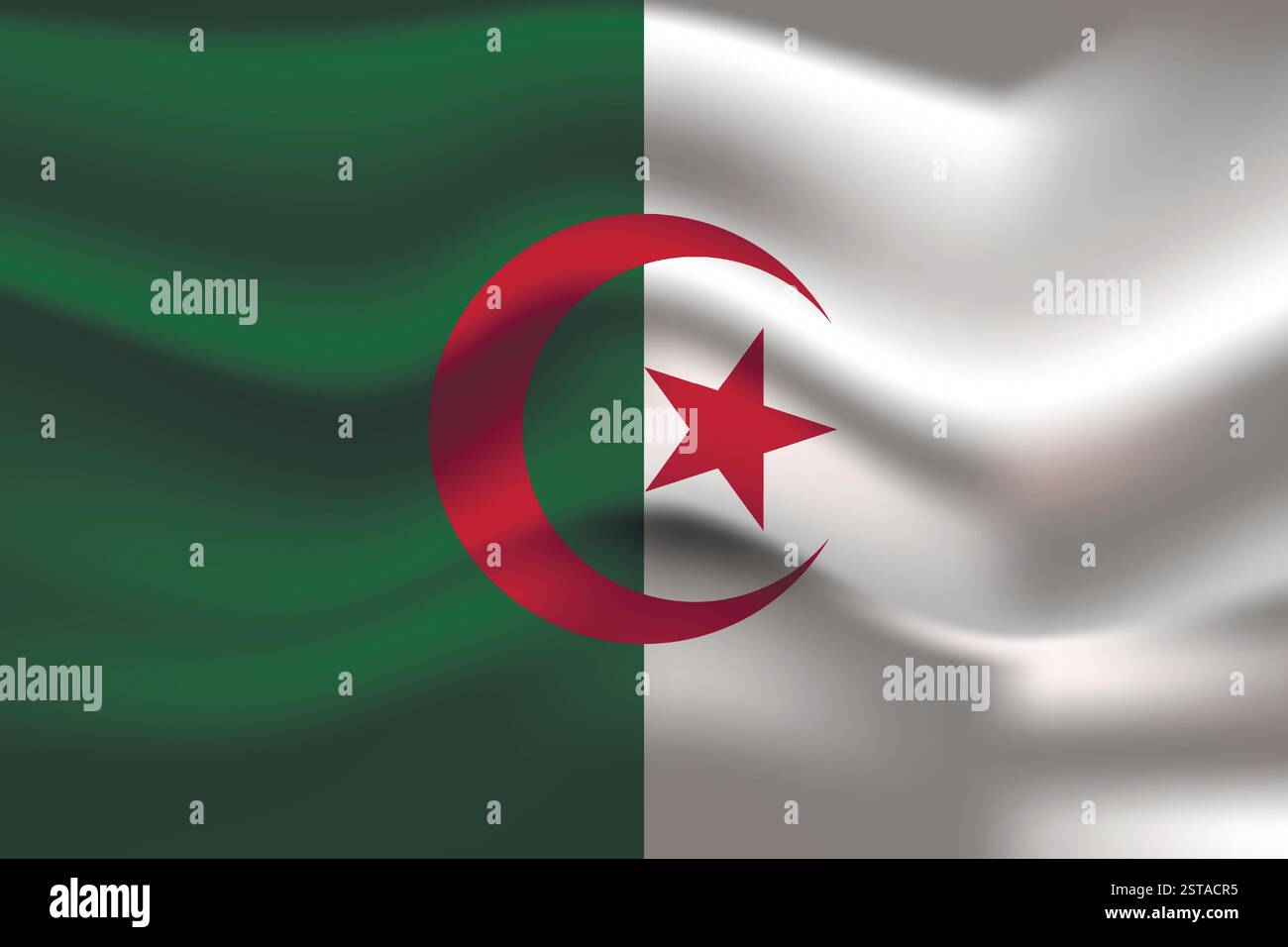 Flag of Algeria. Algerian national symbol in official colors. Template ...