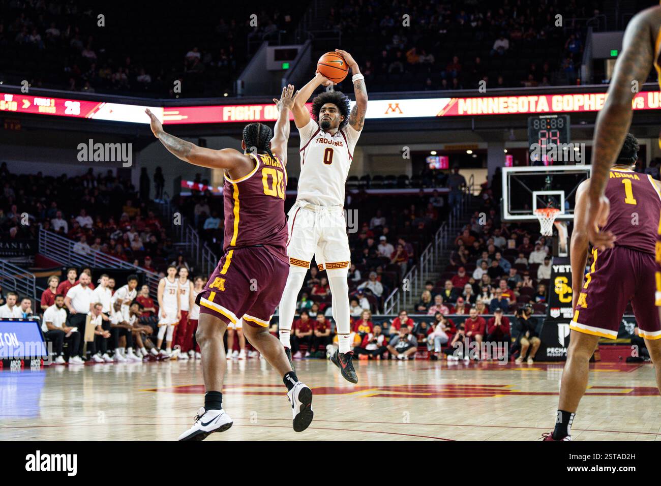Los Angeles, United States. 15th Feb, 2025. USC Trojans forward Saint ...