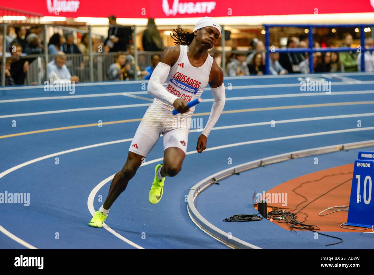 Feb 08, 2025; New York City, New York, USA: Athletes compete during the ...