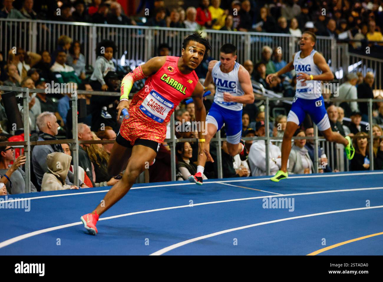 Feb 08, 2025; New York City, New York, USA: Athletes compete during the ...