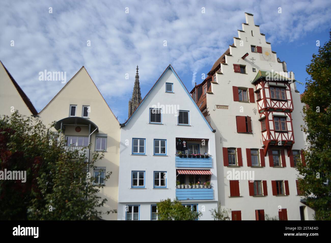 Traditional timber framing houses in the center of Ulm Old Town. Old ...