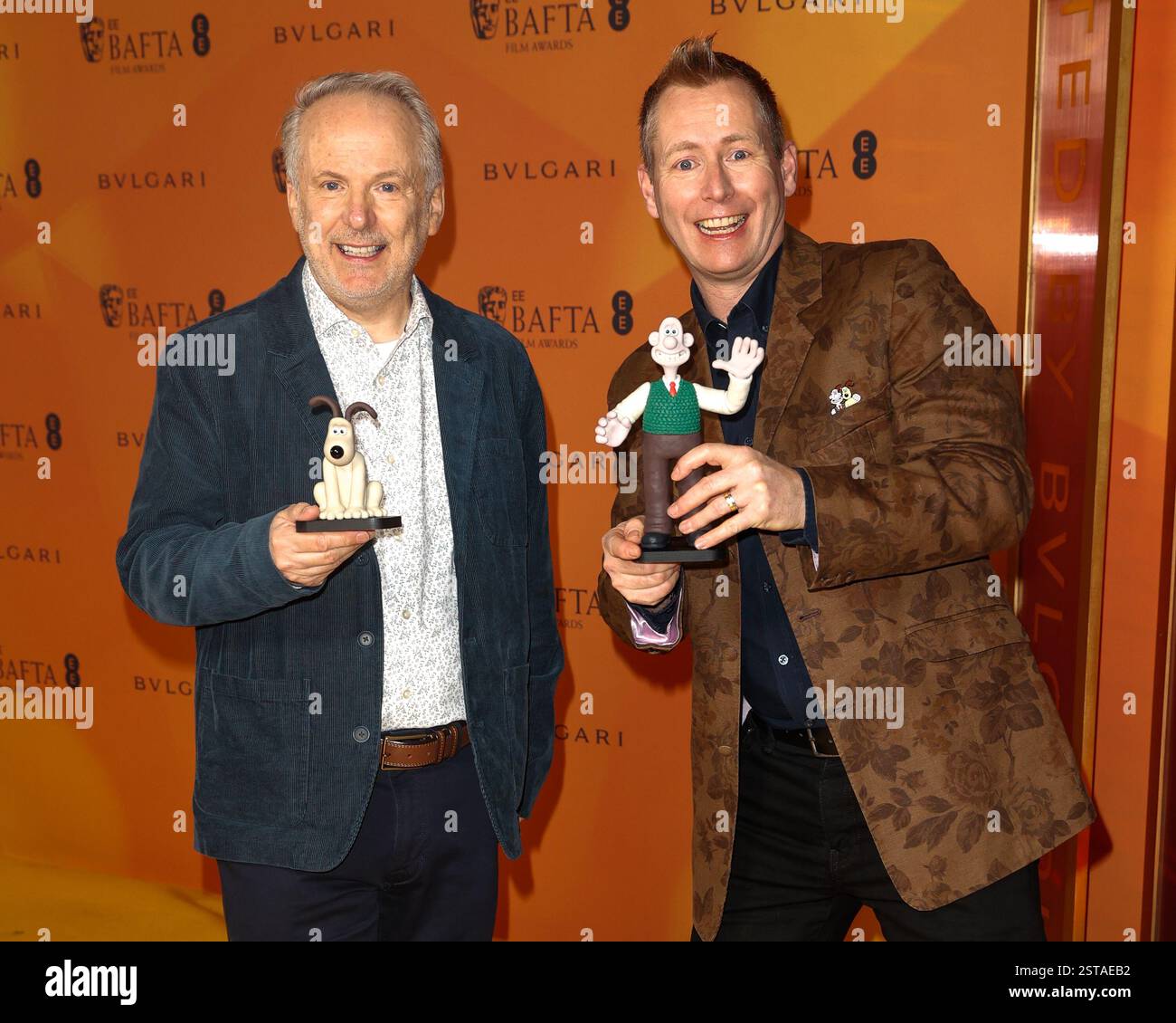 London, UK. 15th Feb, 2025. Nick Park and Merlin Crossingham attend the ...