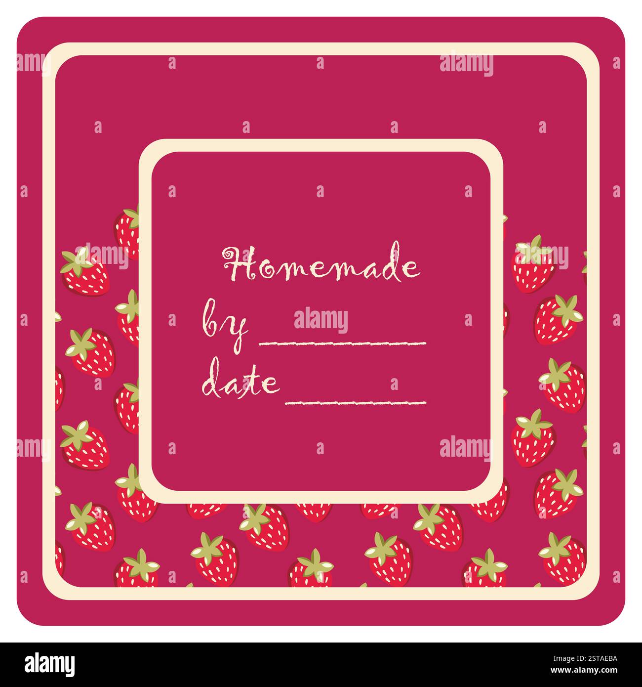 Template jam label design. Retro homemade label. Strawberry marmalade ...