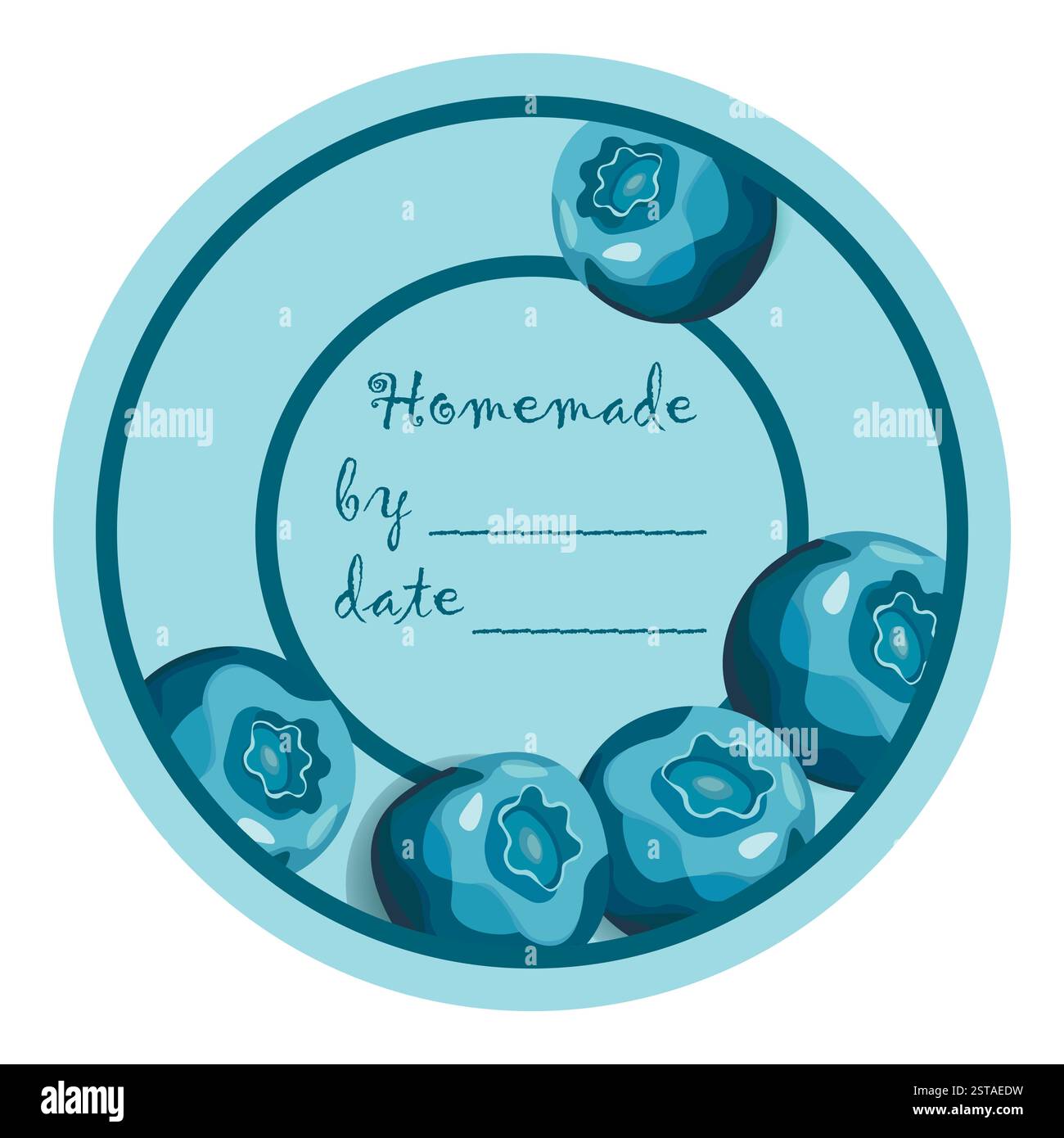 Template jam label design. Retro homemade label. Blueberry marmalade ...