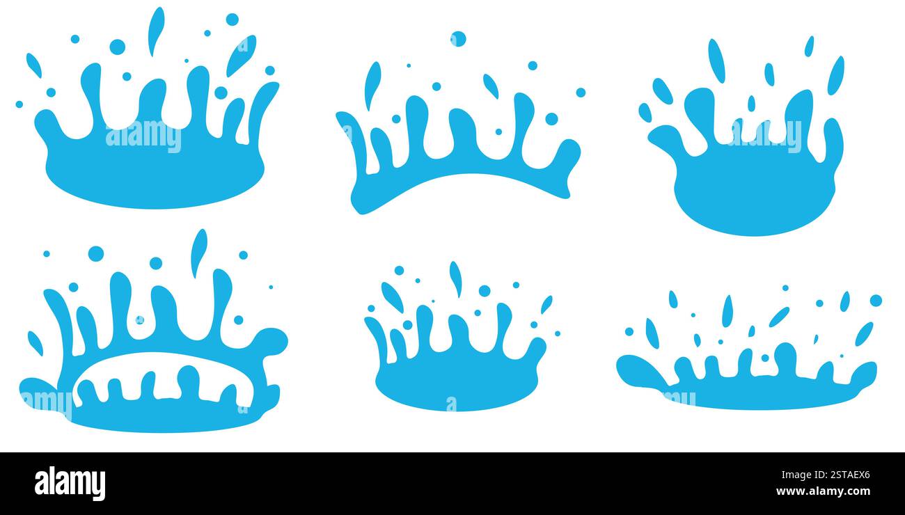 Collection of Blue Liquid Splash Designs in Various Shapes and Patterns ...