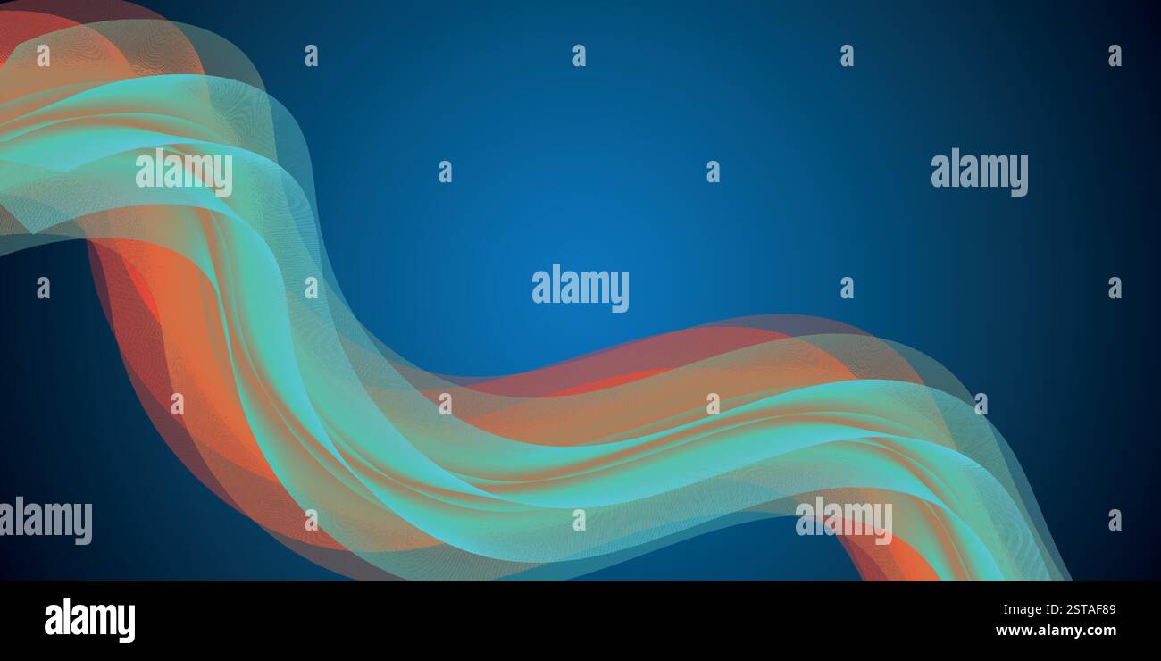 Abstract Light Wave Patterns on a Gradient Blue Background Stock Vector ...
