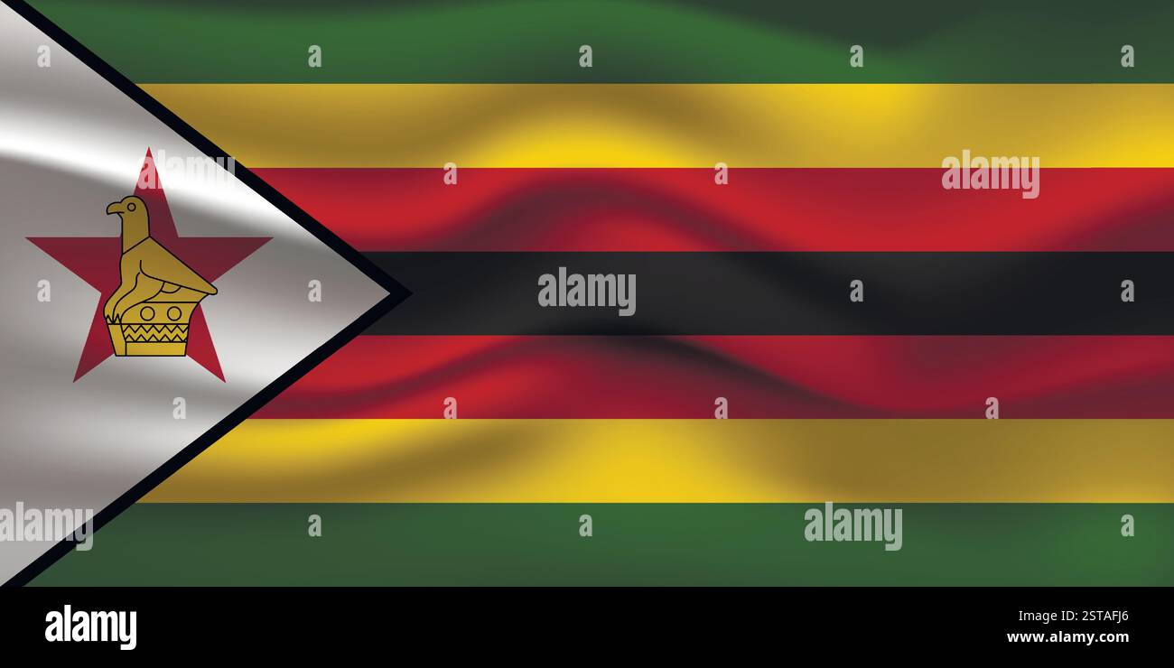Flag of Zimbabwe. National symbol in official colors. Template icon. Abstract vector background ...