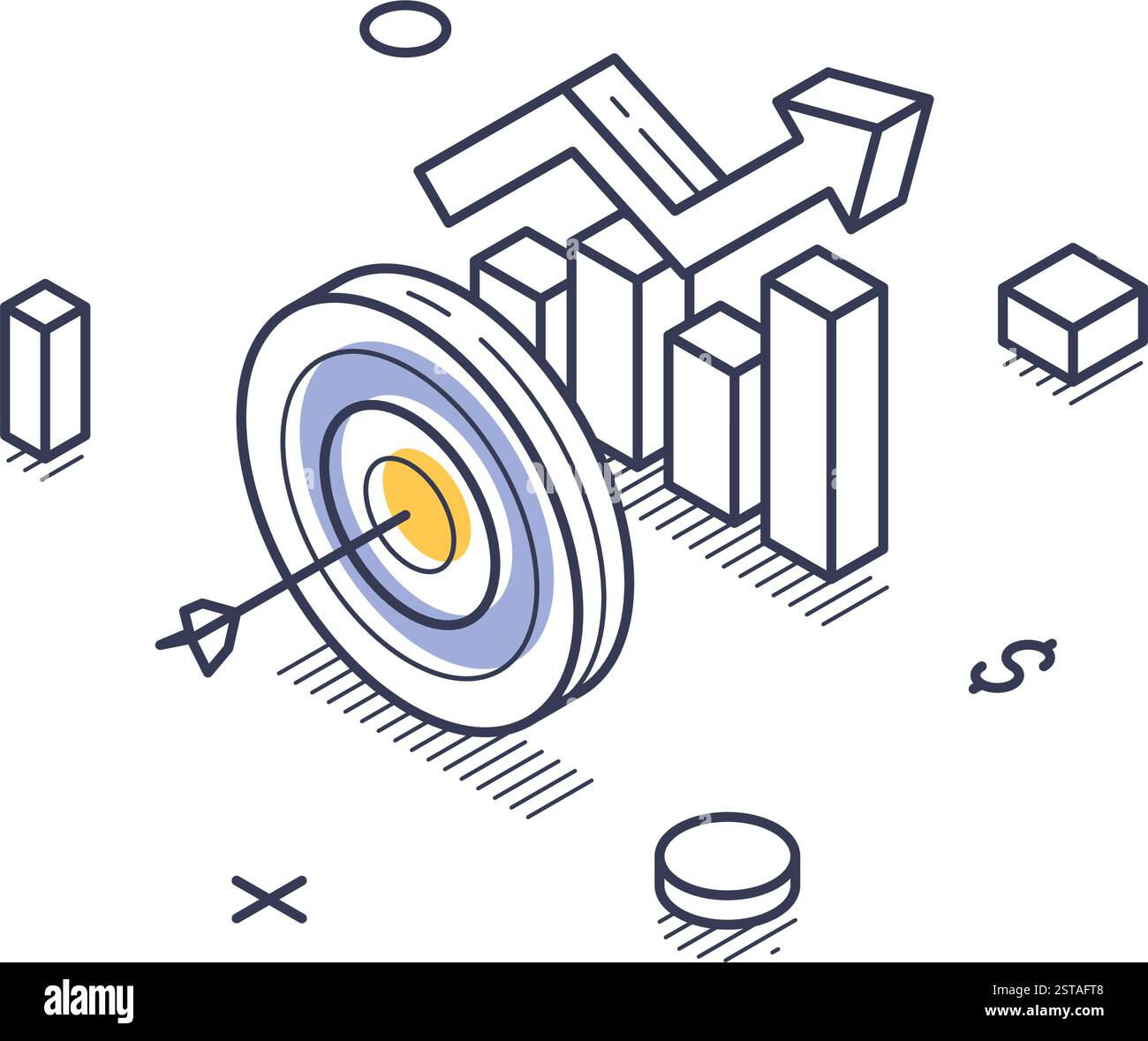 Online marketing strategies. Visuals include a target with an arrow ...