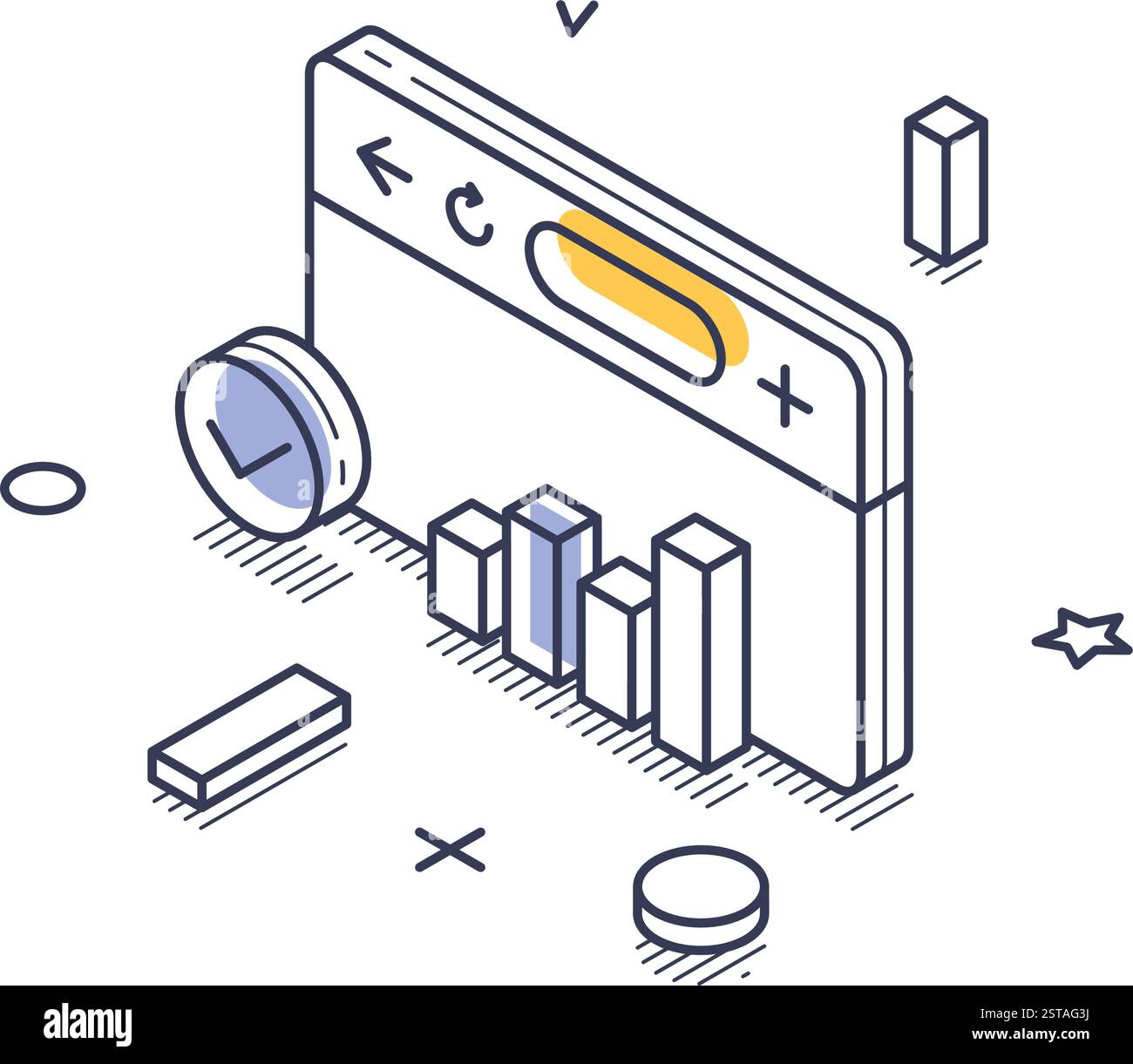 Data analysis concepts with a chart and various graphical elements. The ...