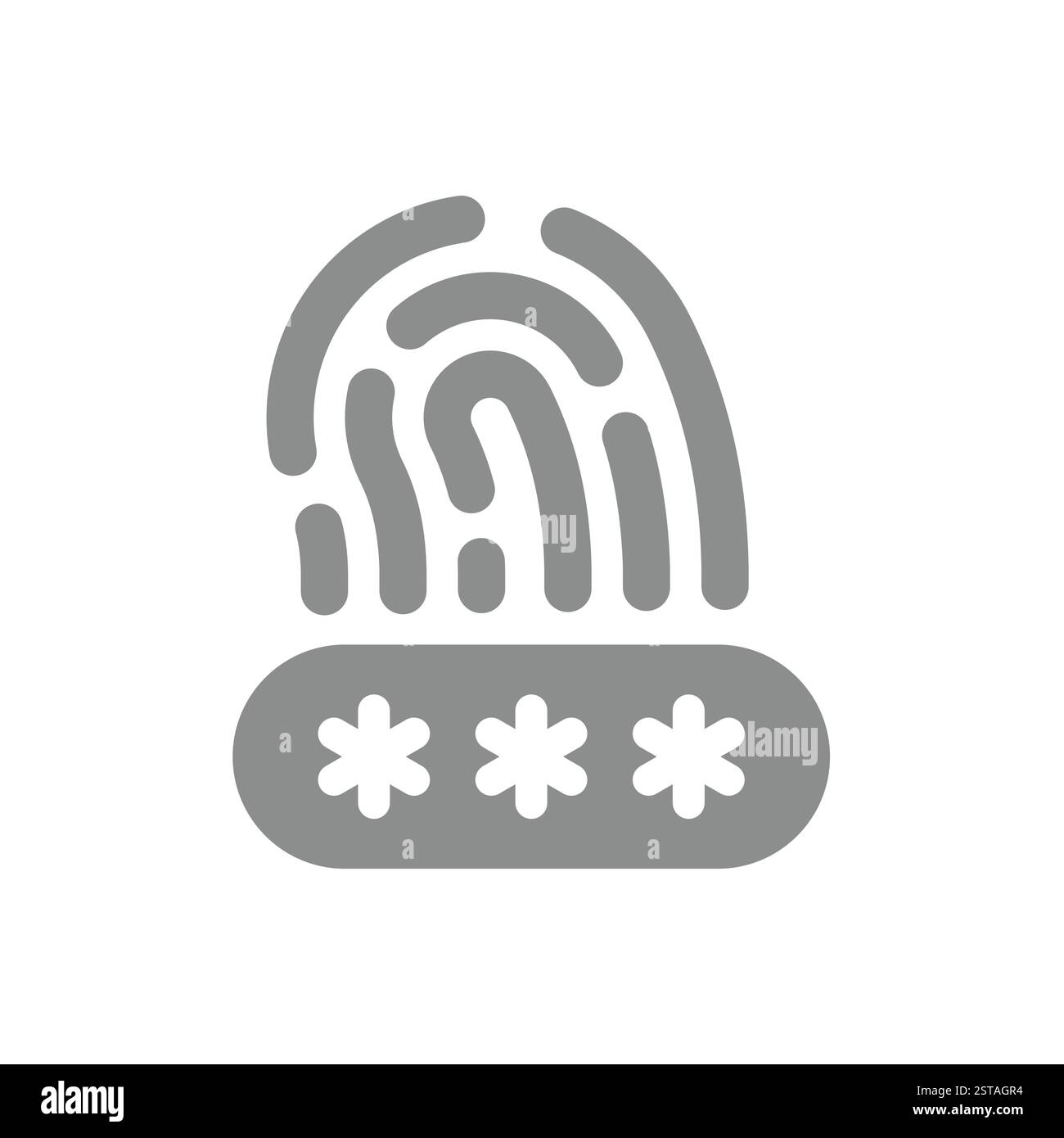 Fingerprint Password Entry Vector Icon Login Biometric Identification