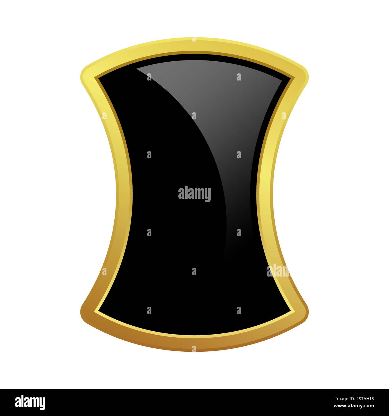Black shield with glossy bright golden frame. VIP luxury logo design ...