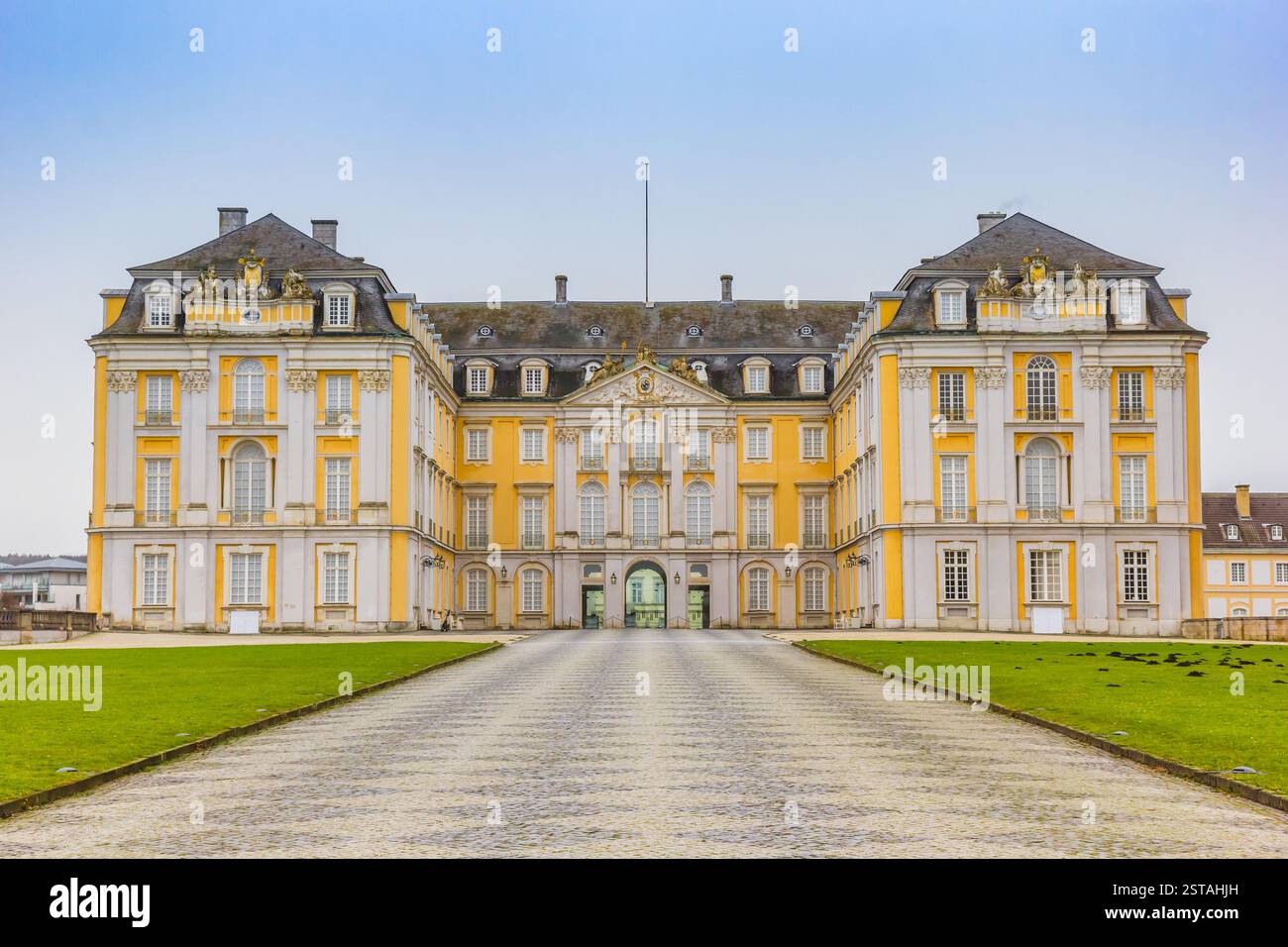 Front of the historic Augustusburg castle in Bruhl, Germany Stock Photo ...