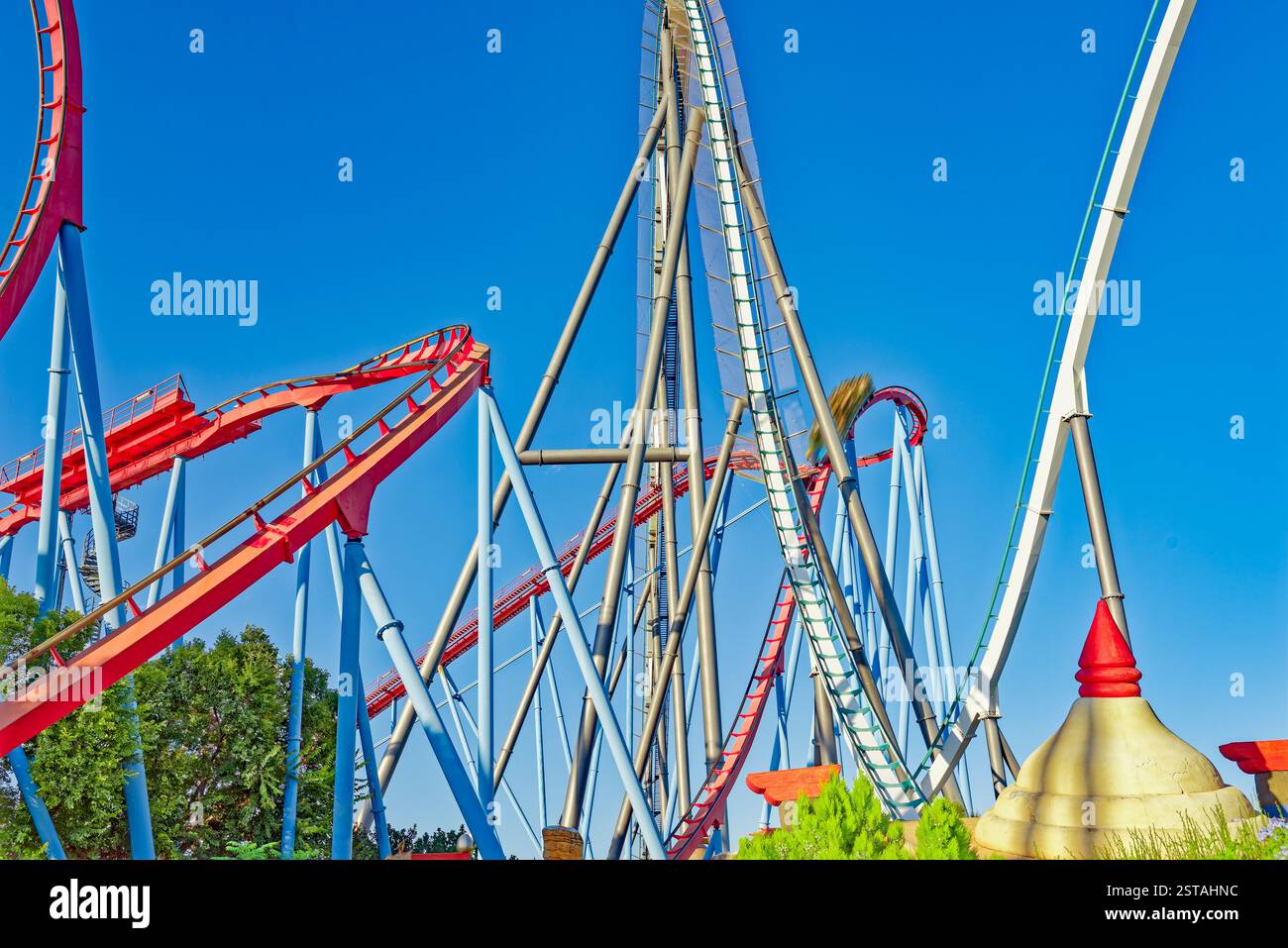 Roller Coaster in funny amusement park. Spain Stock Photo - Alamy