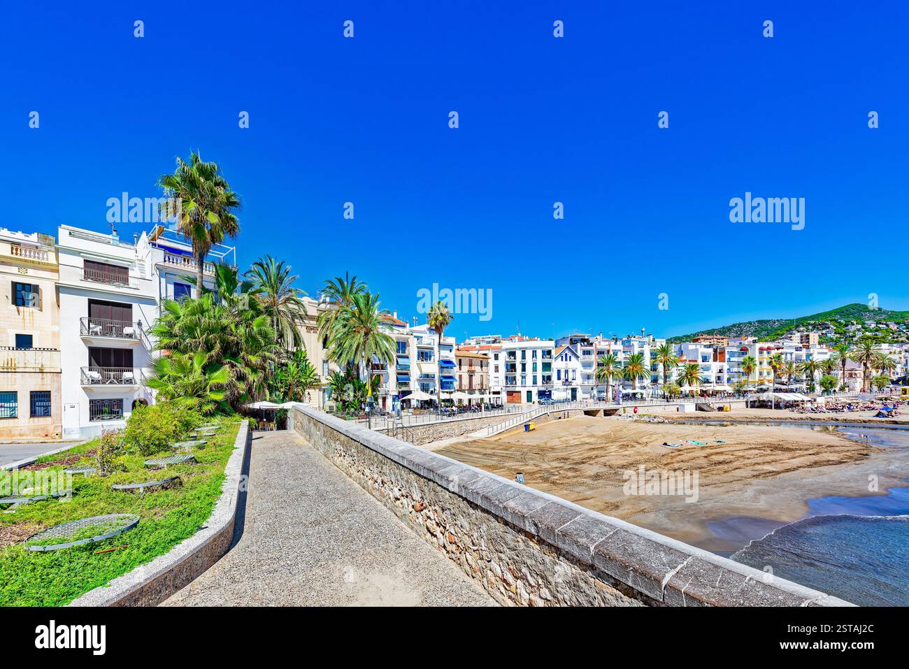 Seafront of Sitges,a beautiful town near Barcelona.Spain Stock Photo ...