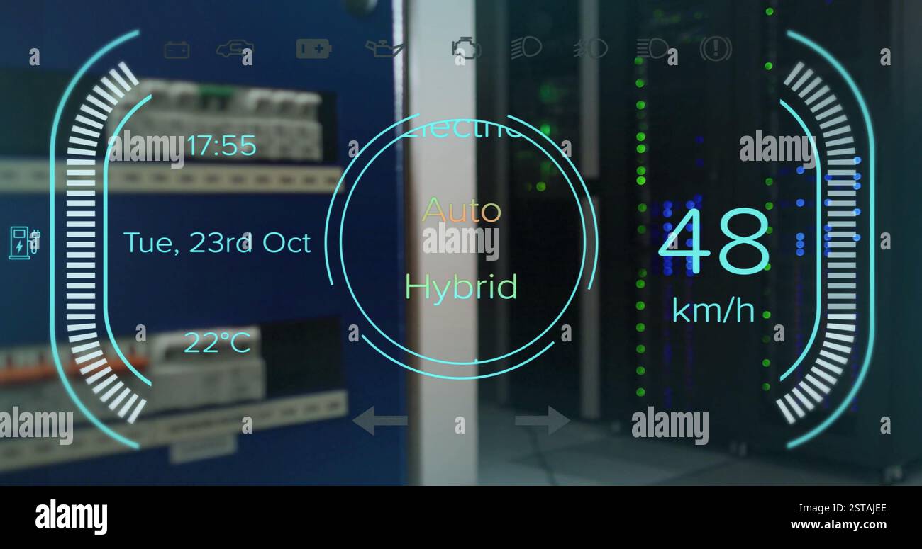 Image of car panel over server room Stock Photo - Alamy