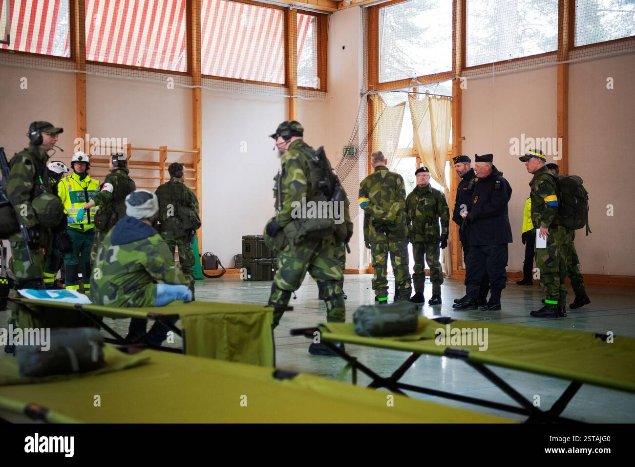 King Carl Gustaf of Sweden visits the Armed Forces' exercise Birger ...