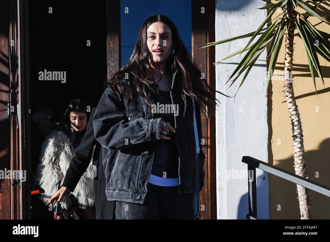 Sanremo, Italy. 15th Feb, 2025. Gaia Gozzi arrives at the Club Tenco in Sanremo, Italy, on ...