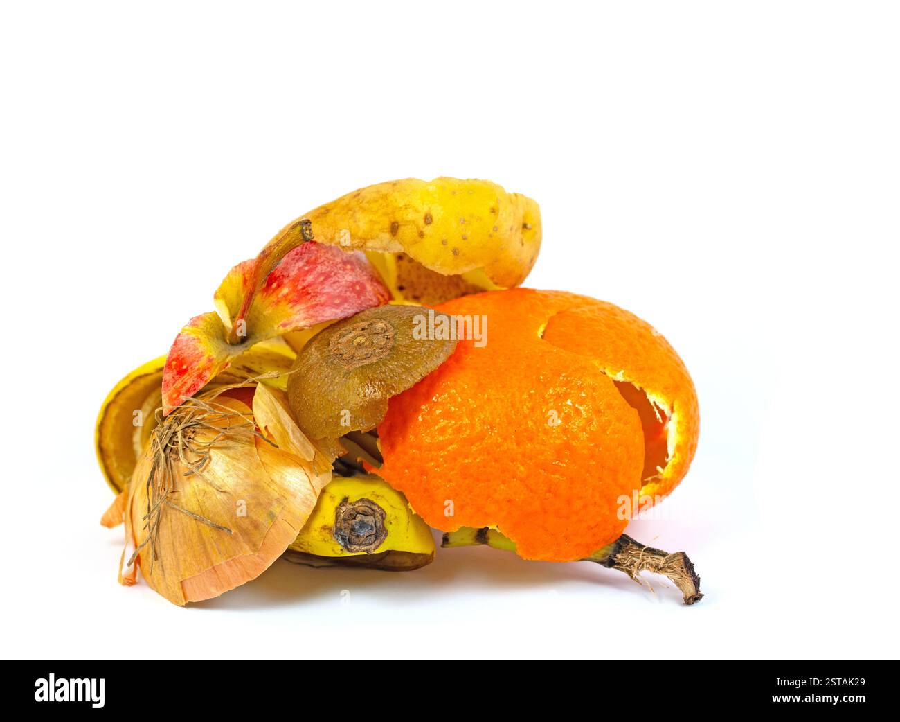 Organic waste against a white background Stock Photo - Alamy
