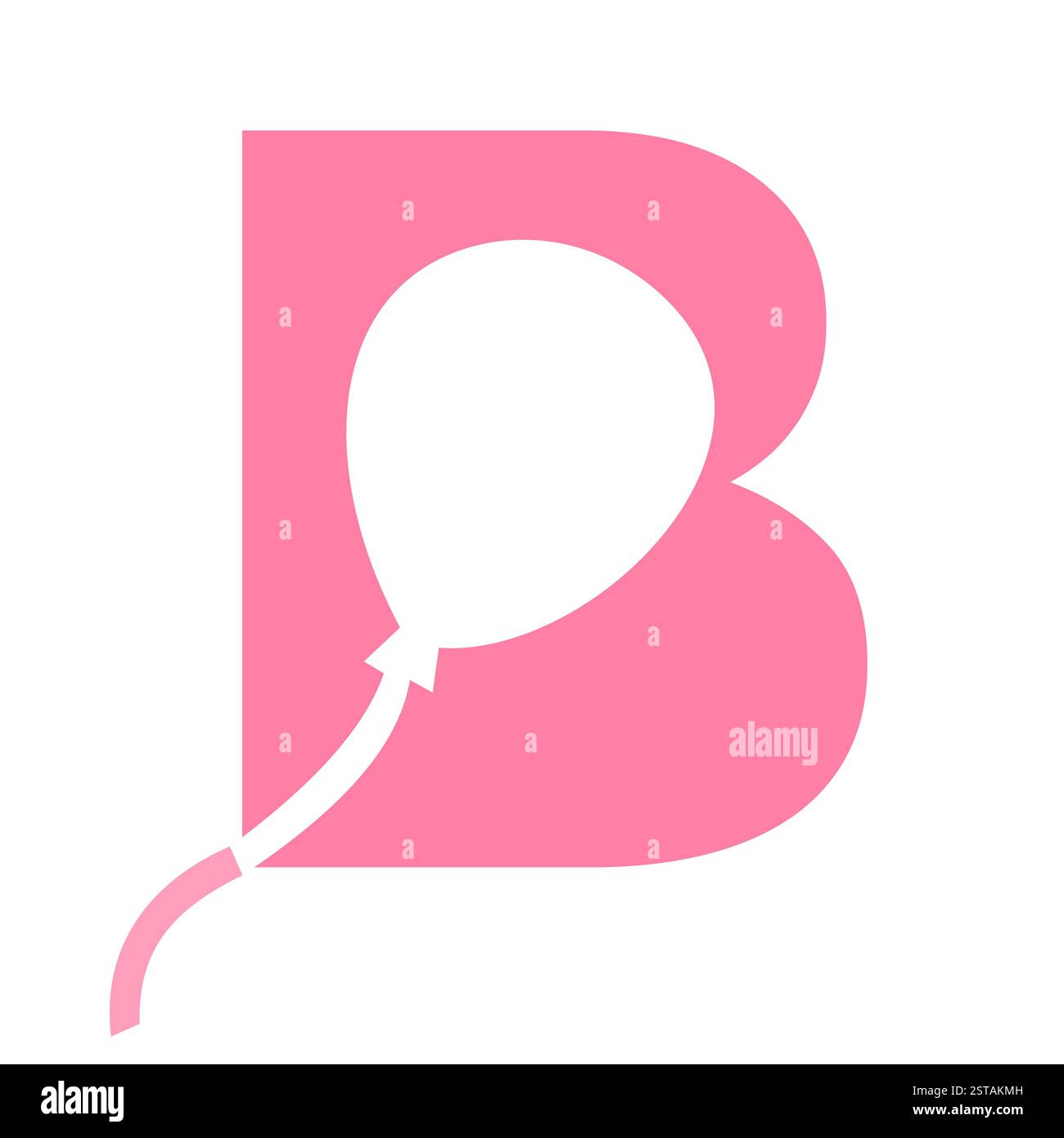 Initial Letter B Balloon Symbol For Kids Logo Design Stock Vector Image ...