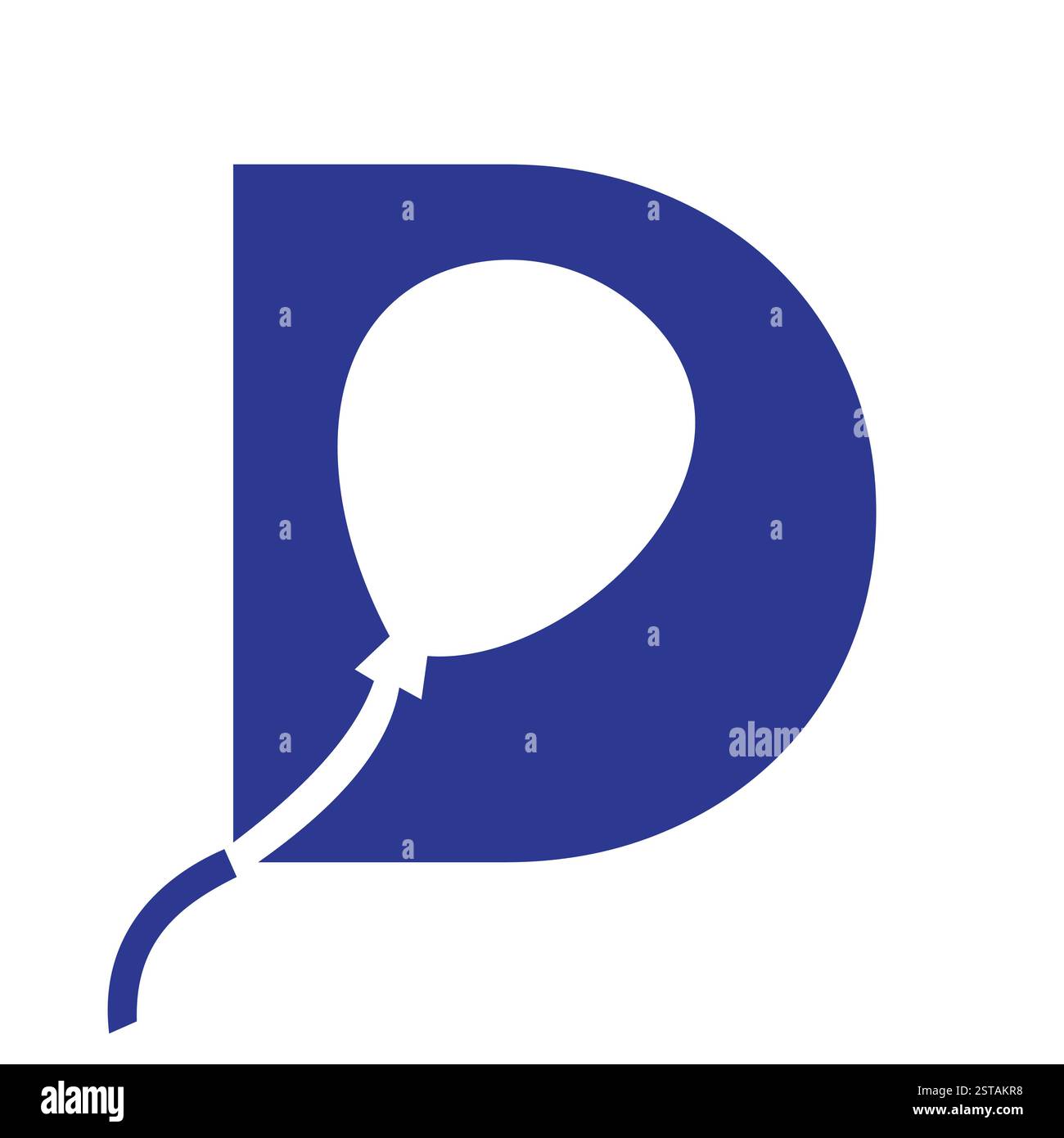 Initial Letter D Balloon Symbol For Kids Logo Design Stock Vector Image ...