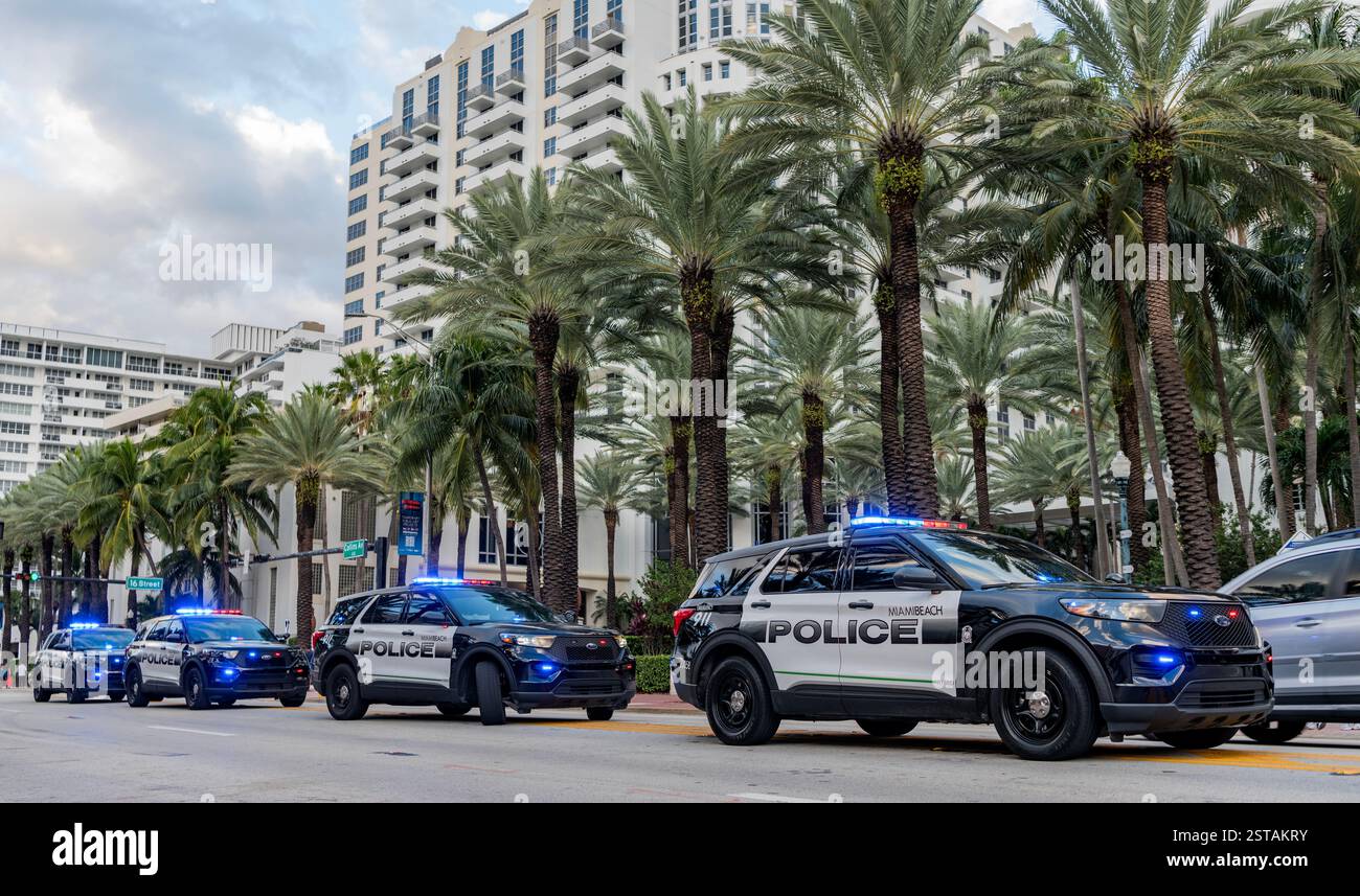 Miami, Florida, USA - November 18, 2024: Emergency 911 service ...