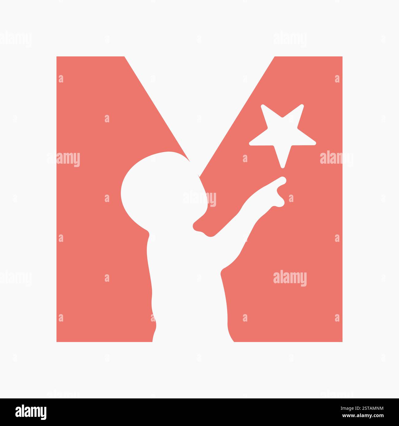Initial Letter M Baby and Star Symbol For Kinds Logo Design Stock ...