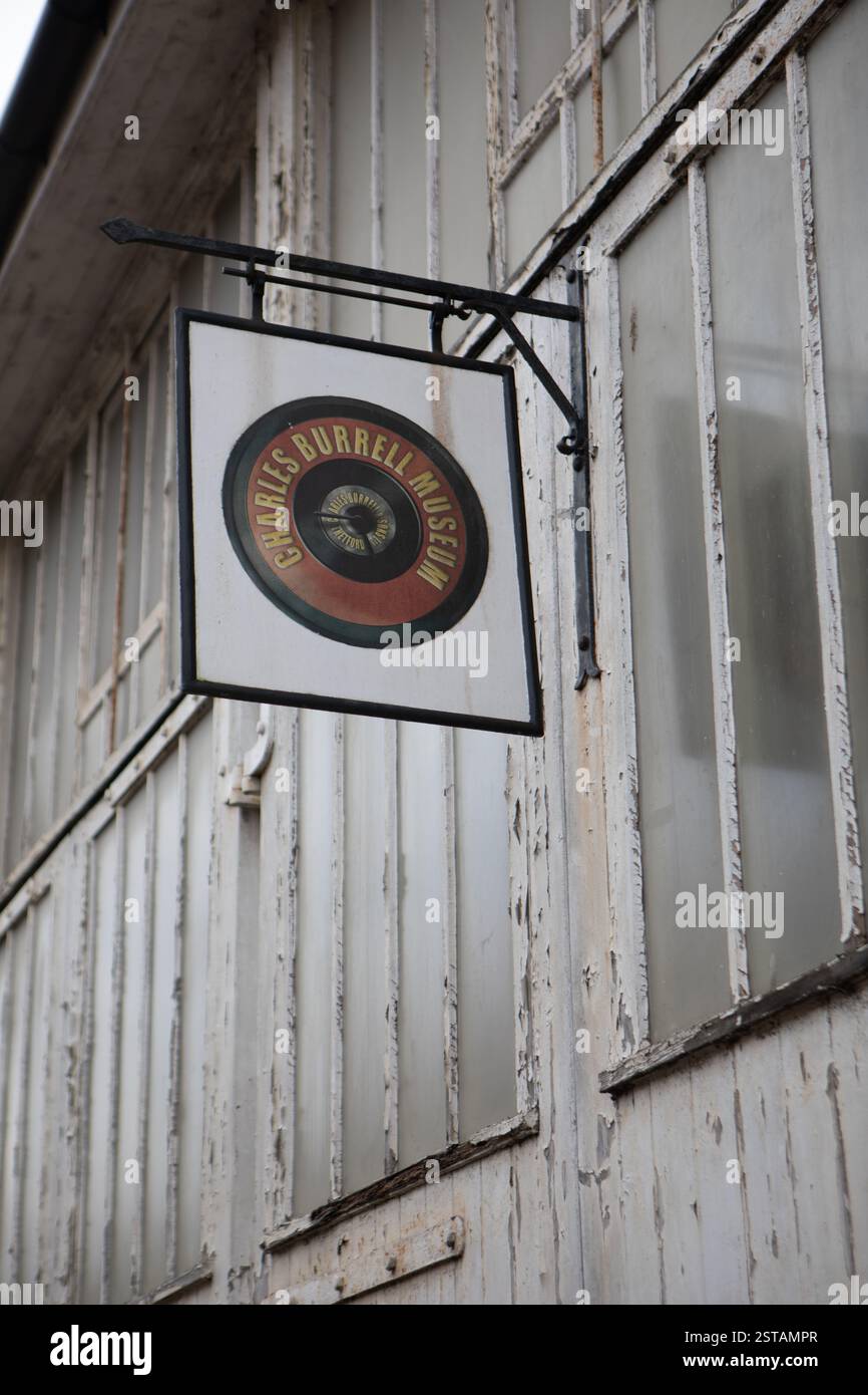 Charles Burrell Museum sign, Thetford Stock Photo - Alamy