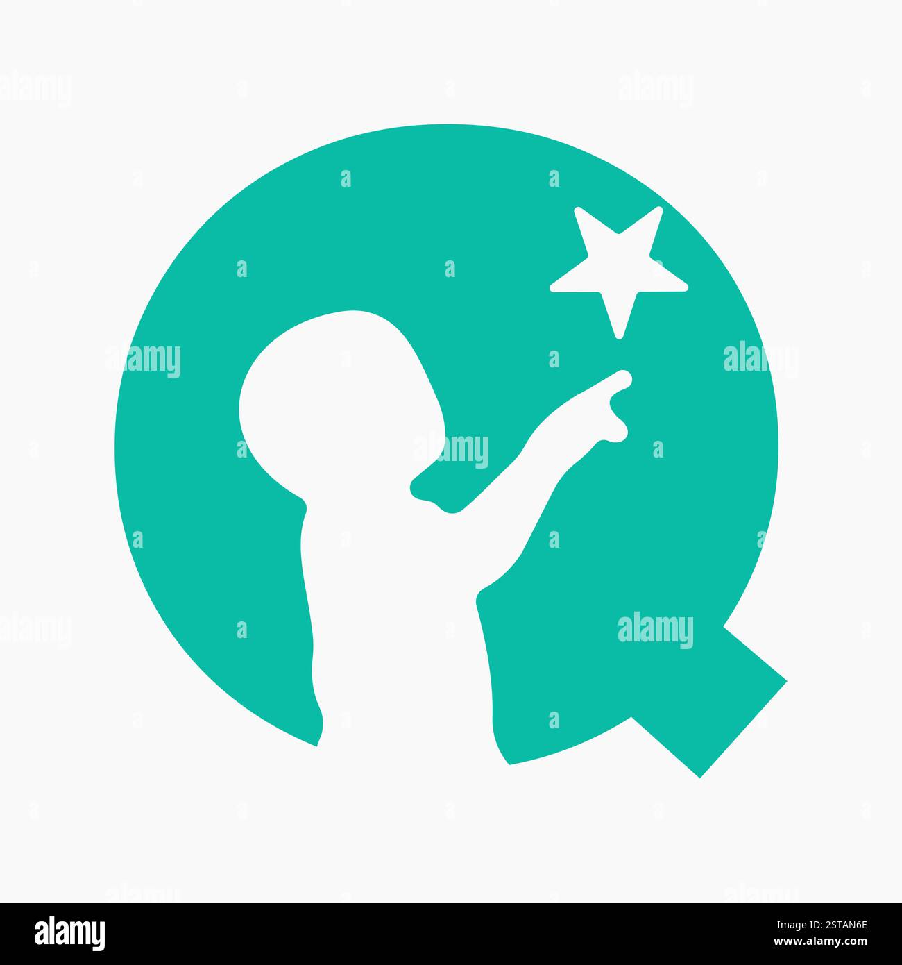 Initial Letter Q Baby and Star Symbol For Kinds Logo Design Stock ...