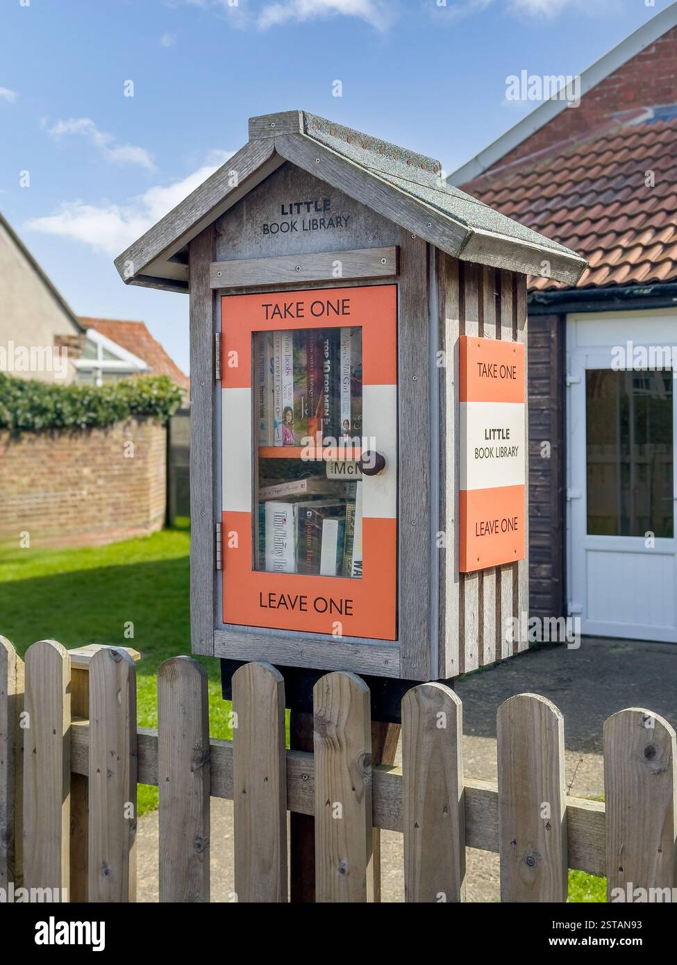 Community book swap box in Huby, a village near York. UK Stock Photo ...