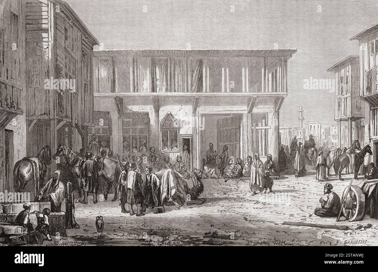 A cafe in Sivrihisar, northern Anatolia, modern-day Turkey, 19th ...