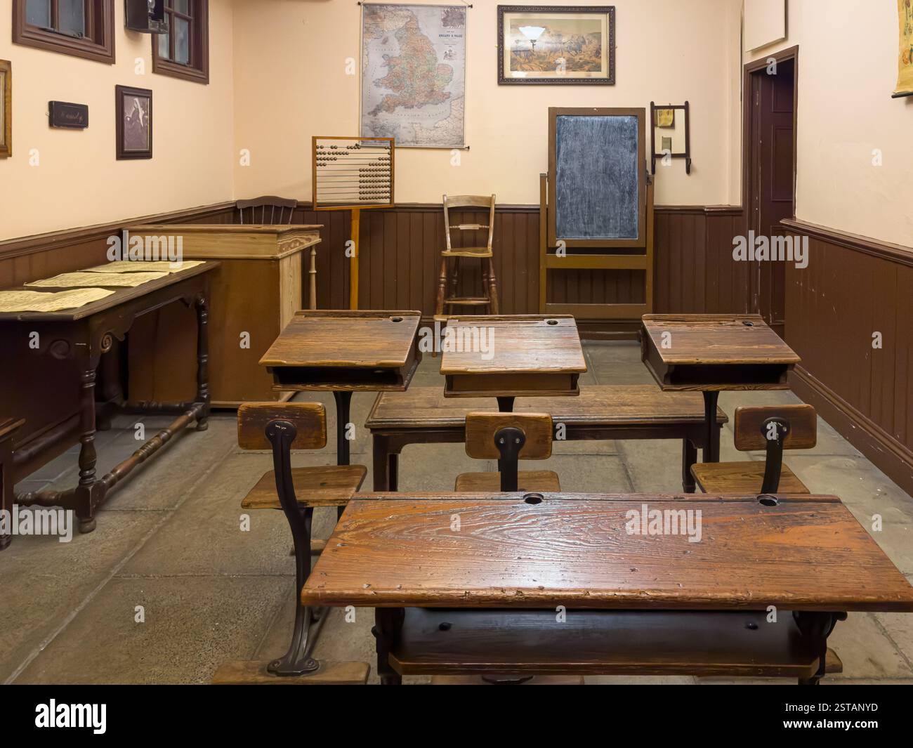 Castle Museum recreation of an austere Victorian classroom, featuring ...