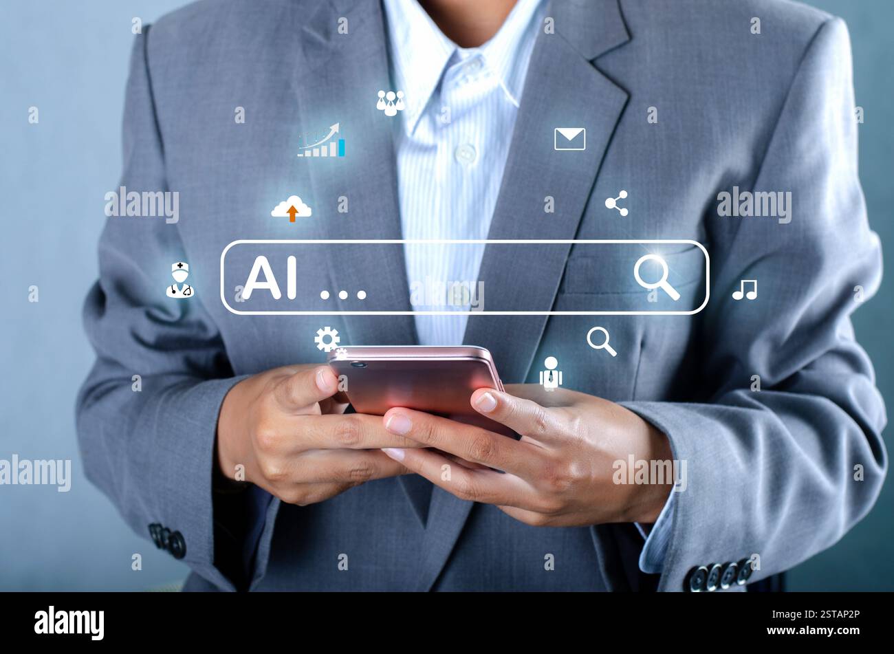 Illustration of an abstract futuristic background with digital technology and artificial ...