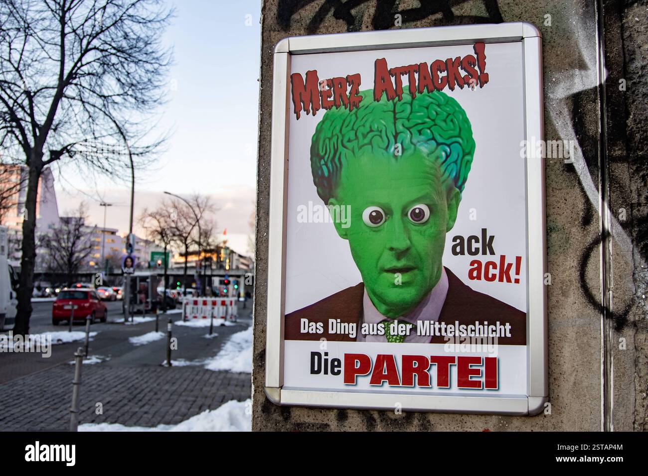 Wahlplakat der Partei Die Partei für die Bundestagswahl 2025 mit einen ...