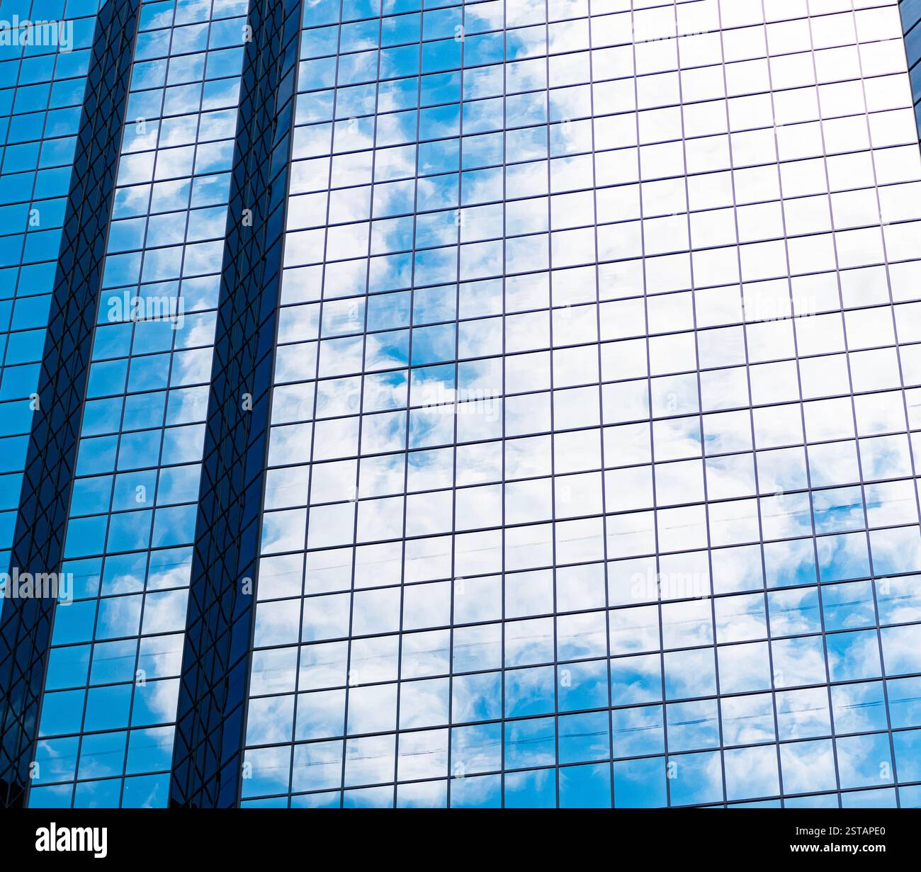 Building background. Glass reflecting building. Architectural detail ...