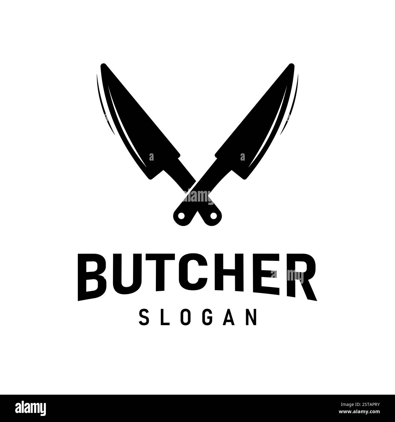 Retro Vintage Style Butcher Knife Silhouette Illustration suitable for ...