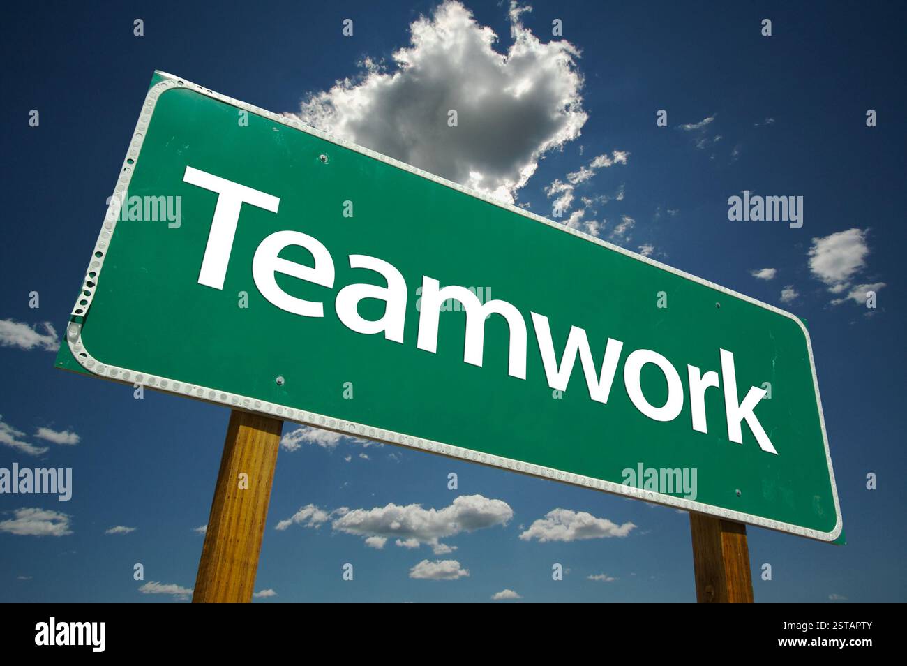 Teamwork Road Sign Stock Photo - Alamy