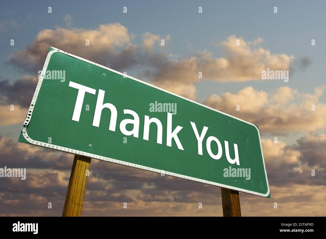 Thank green road sign hi-res stock photography and images - Alamy