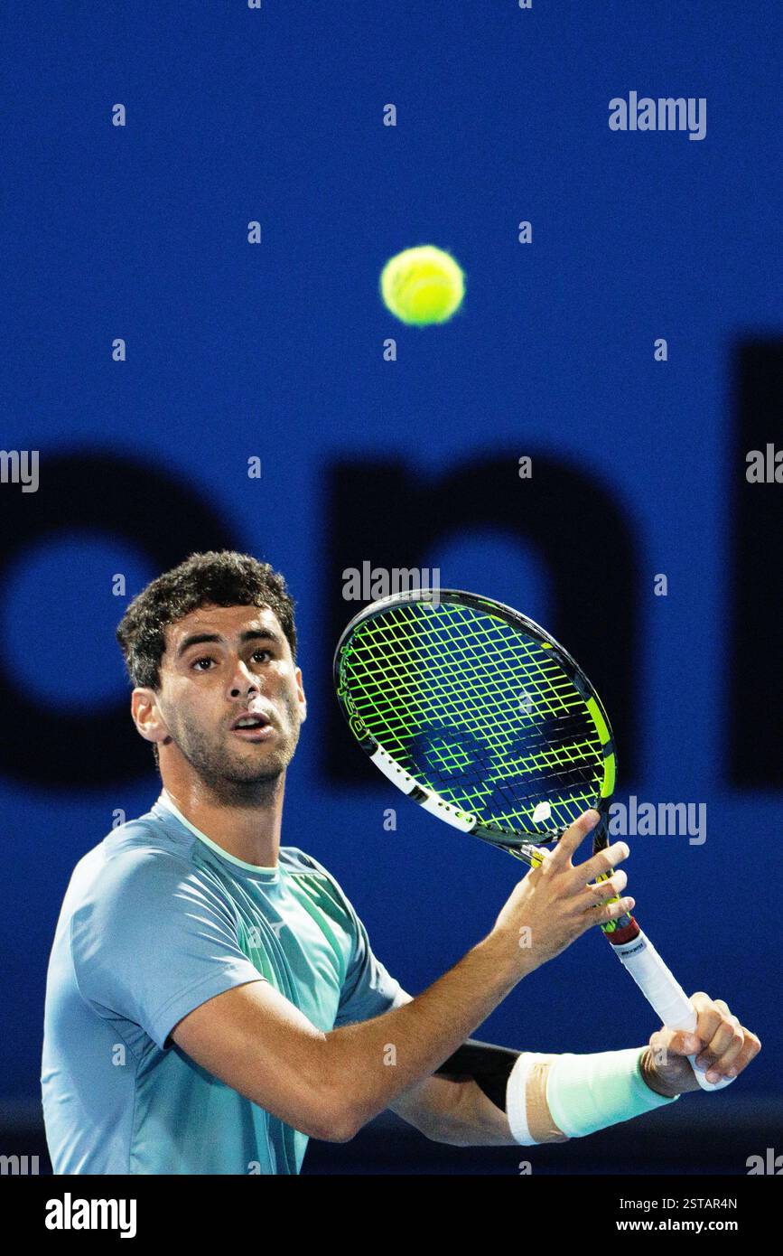 Doha, Qatar. 17th Feb, 2025. Aziz Dougaz of Tunisia during the 2025 ...