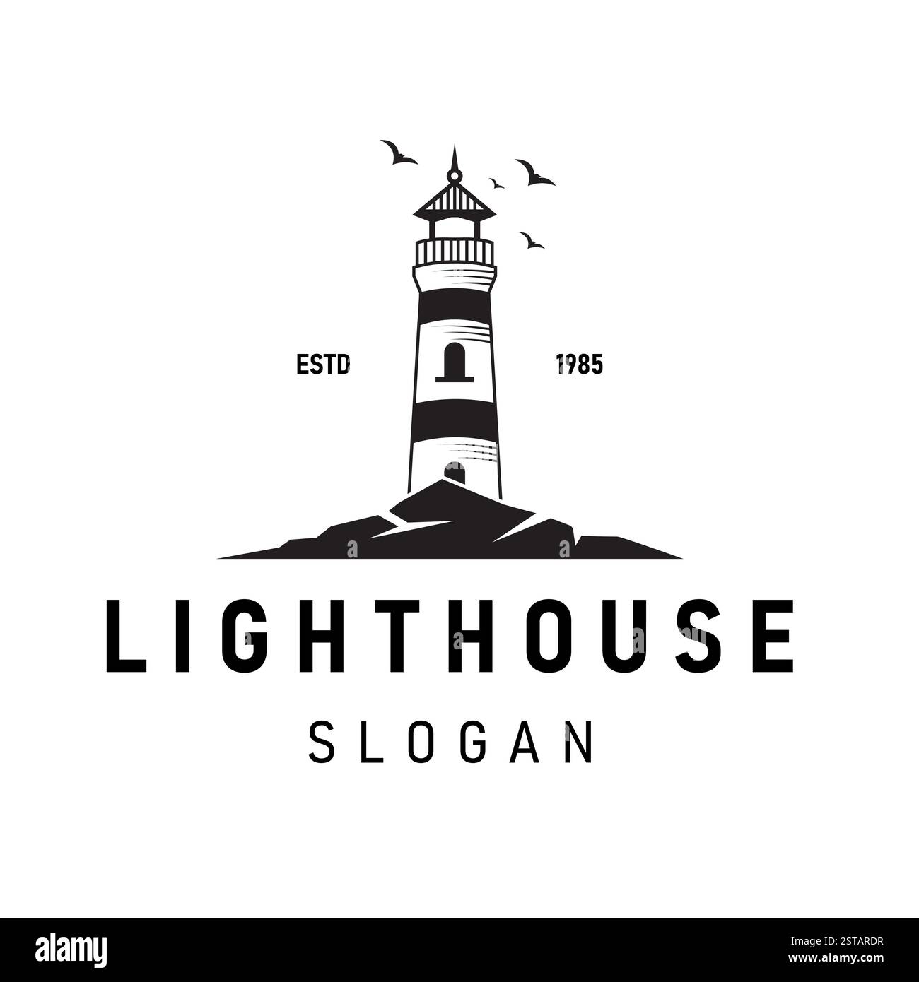 Lighthouse logo illustration with simple and minimalist vector design ...