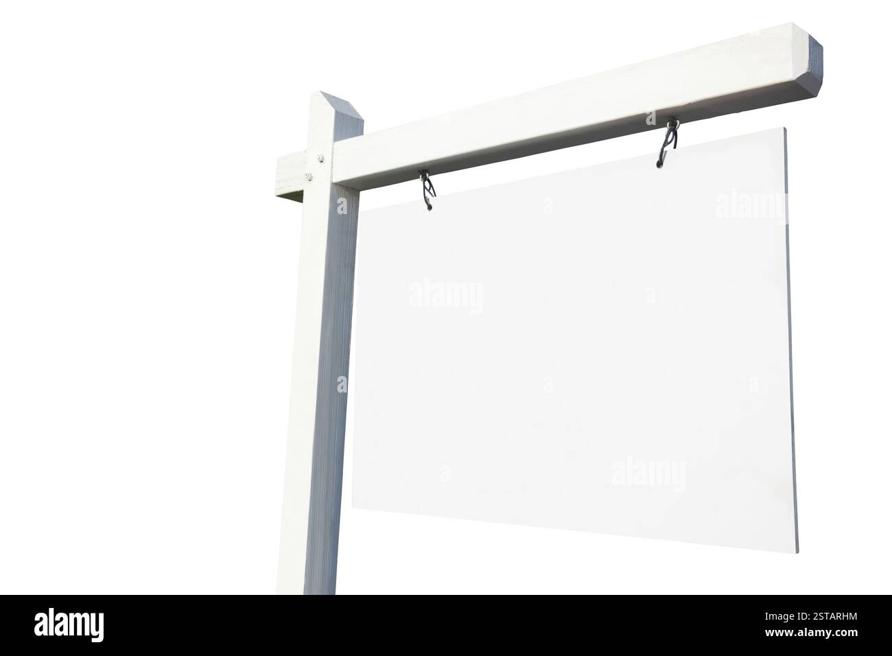 Blank White Real Estate Sign Ready for Your Own Message Stock Photo - Alamy