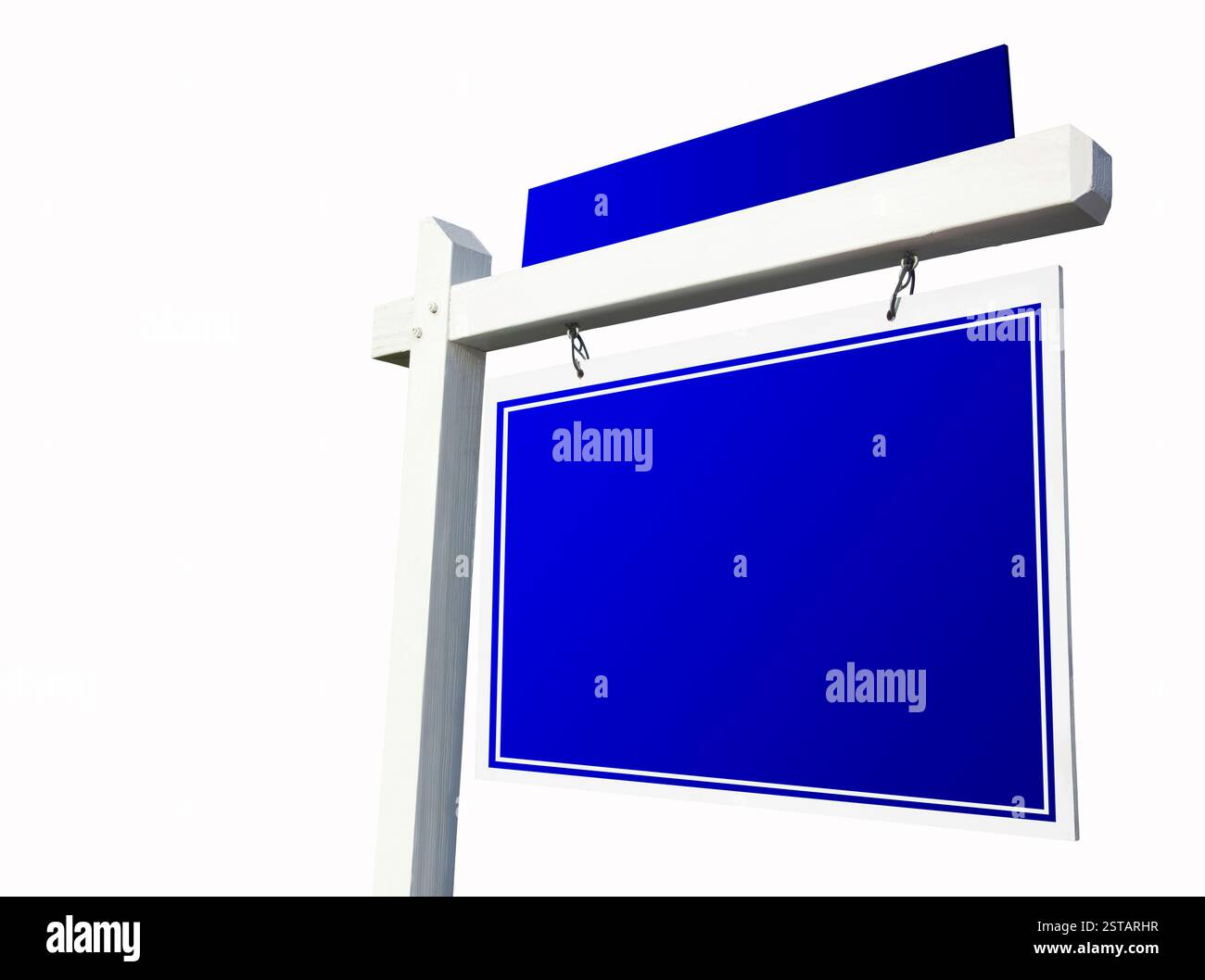 Blank Blue Real Estate Sign Isolated on White Background Stock Photo ...