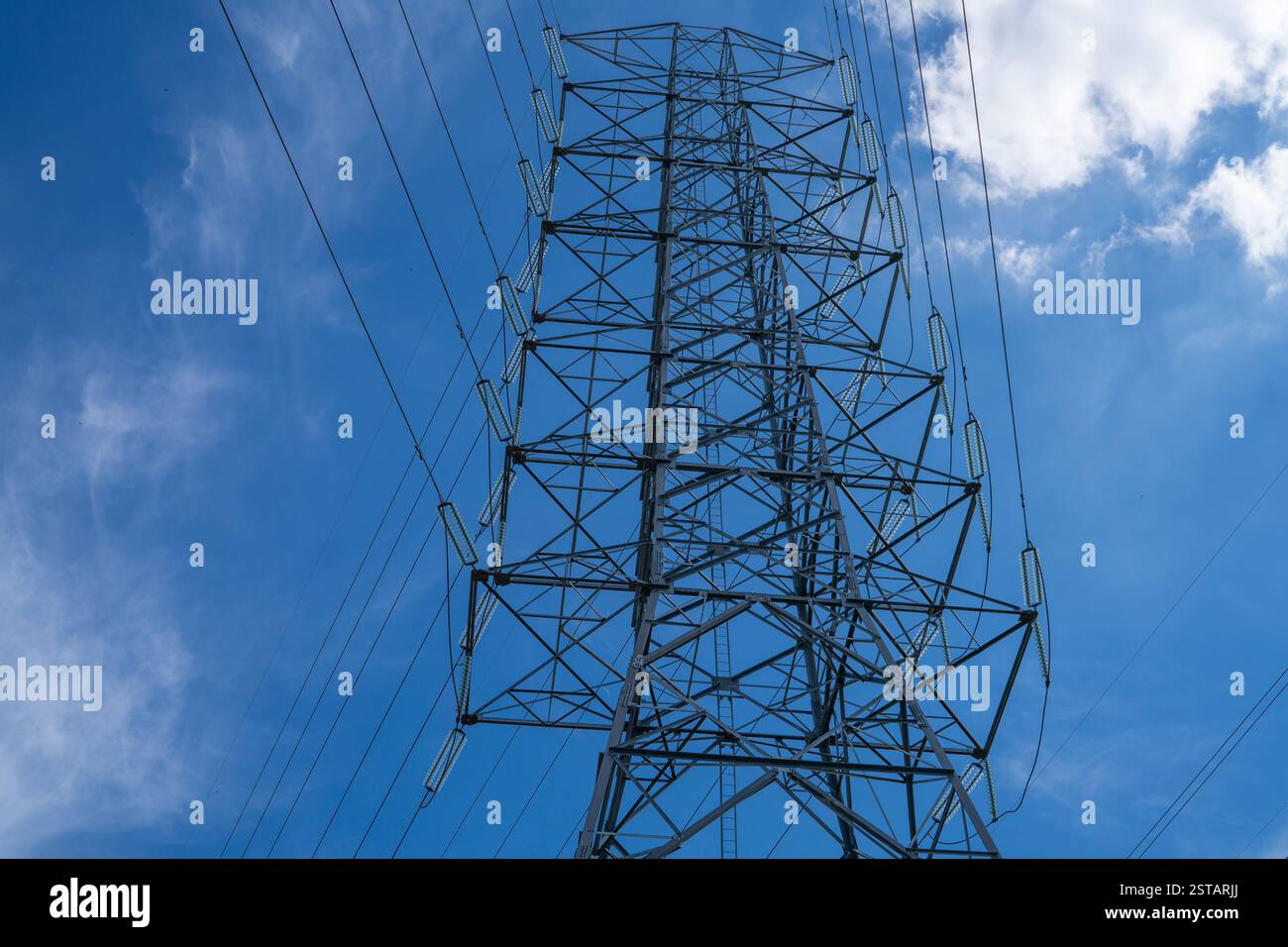 High voltage electrical transmission tower infrastructure delivers ...