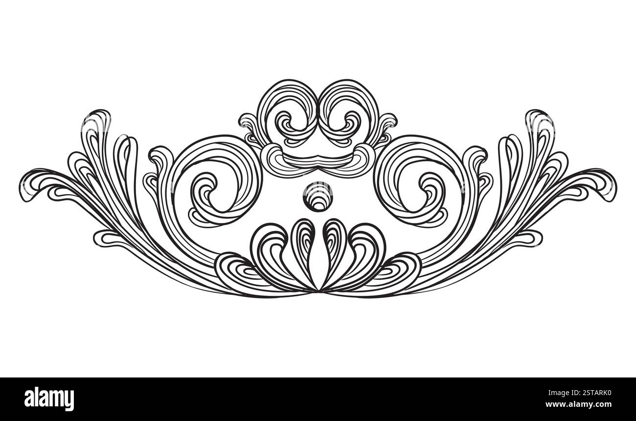 Abstract design element vintage engraving ornament illustration Stock ...