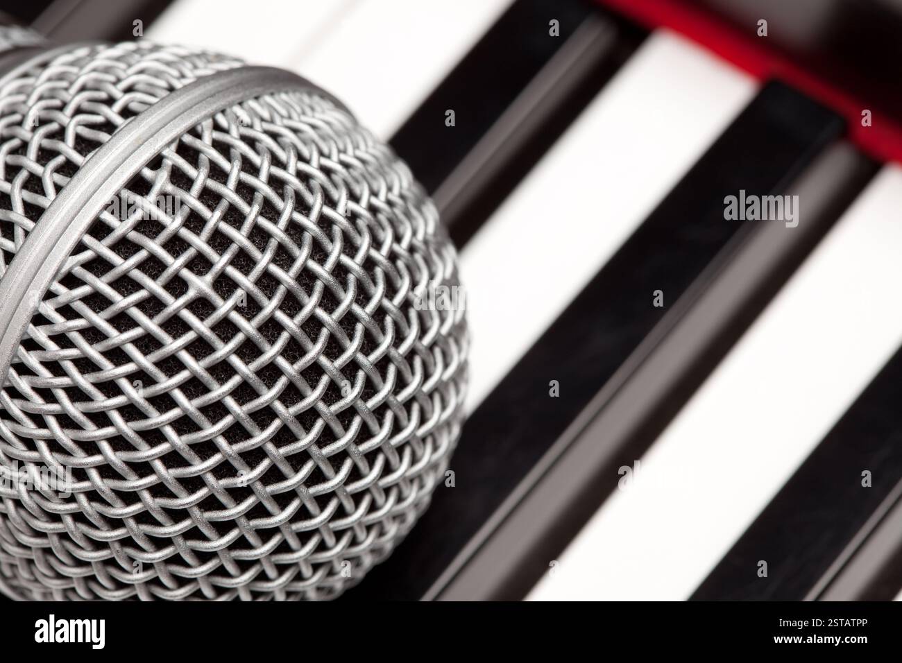 Microphone Laying on Electronic Keyboard with Narrow Depth of Field ...